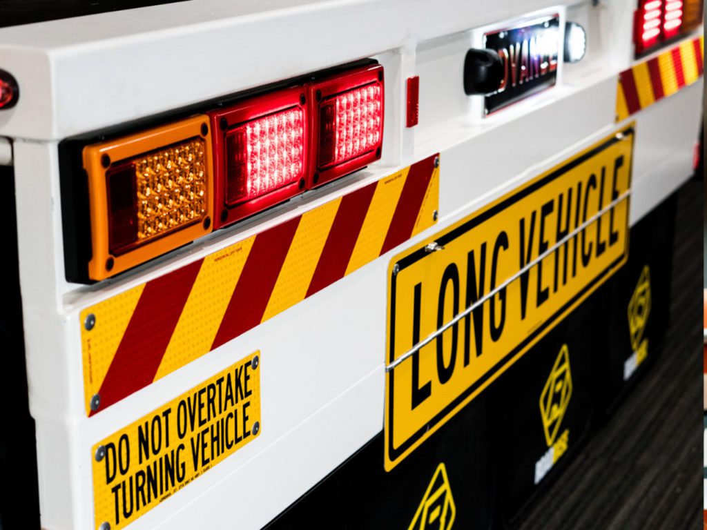 Long Vehicle Hinged Metal Sign - Galvanised Steel - RoadBase
