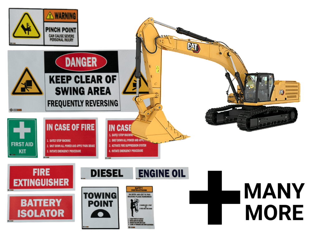 MDG15 Small Excavator Sticker Kit - Ensure Compliance